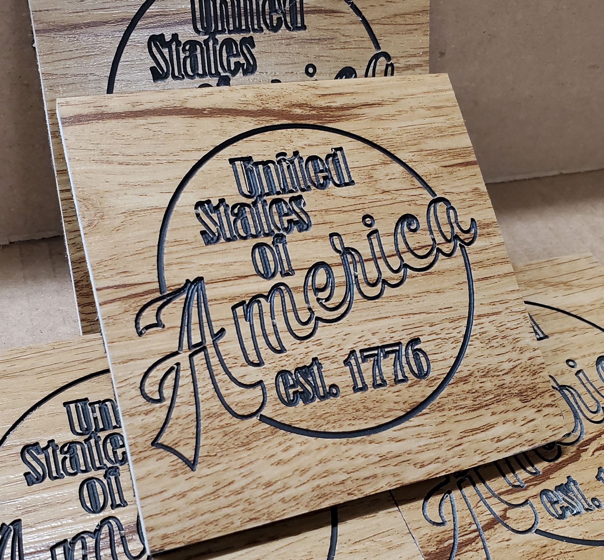 Rustic Flags of Virginia|Custom Carved Coasters